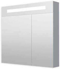 Zrcadlová skříňka s osvětlením Naturel Iluxit 80x75 cm MDF šedostříbrná GALZS80LED