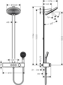 Hansgrohe Pulsify - Showerpipe 260 2jet s termostatem ShowerTablet Select 400, chrom 24240000