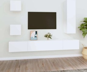 vidaXL 5dílný set TV skříněk kompozitní dřevo [3114446] Barva: Bílá