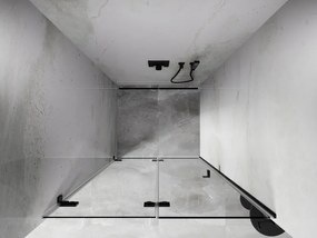 Mexen, Mexen Lunar-F skládací levé sprchové dveře 80 cm, průhledné, černé - 836-080-000-70-00-L