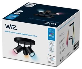 WiZ - LED RGBW Stmívatelné bodové svítidlo IMAGEO 3xGU10/4,9W/230V černá Wi-Fi