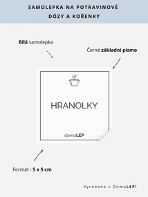 Samolepka na kořenky HRANOLKY bílá 5 × 5 cm základní písmo