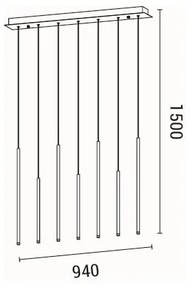 LED Lustr na lanku CASCADE LED/16W/230V 3000K