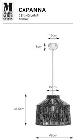 Markslöjd 108667 - Lustr na lanku CAPANNA 1xE27/40W/230V mosaz