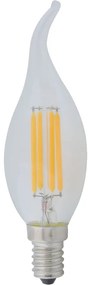 LED žárovka svíčková plamének E14 C35L čirá LED žárovka E14 svíčková 4W C35 neutr 4000K 400LM - 10584C - Globo