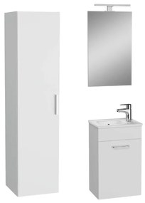 Koupelnová sestava s umyvadlem včetně umyvadlové baterie, vtoku a sifonu VitrA Mia bílá KSETMIA40B
