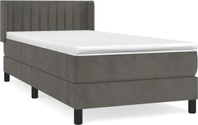 Box spring postel s matrací tmavě šedá 80 x 200 cm samet 3131046