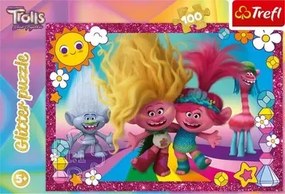 Trefl - Puzzle - Třpytivé: Trolové / 100 dílků / 48 x 34 cm / věk 5+