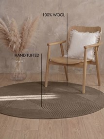 Ted Baker, Kusový koberec Ted Baker Kensington 106401 Brown kruh, 200x200, hnědá, kancelář