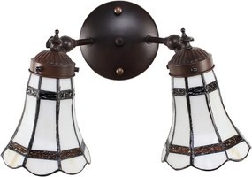 Nástěnná lampa Tiffany s bílými stínidly BrownLine - 30*23*23 cm E14/max 2*25W