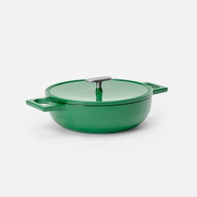 Fabini Servírovací tegame pánev Mattia 3.0 Standard, ø 26 cm - Smaltovaná litinová pánev s poklicí, lesklá zelená