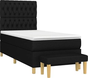 Box spring postel s matrací černá 100 x 200 cm textil 3137375