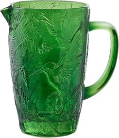 Zelený skleněný džbán kolibřík Hummin Bird - 19*12*19 cm / 1000 ml
