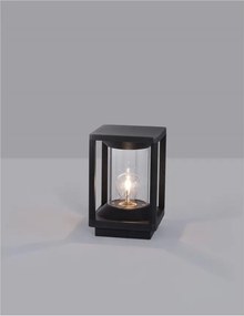 NV 9193102 Venkovní sloupkové svítidlo LOEVE antracitový hliník a čirý akryl E27 1x12W 220-240V IIP65 bez žárovky - NOVA LUCE