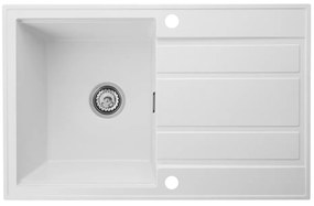 Gamma Modern 8050, 1-komorový granitový dřez 790x500x210 mm, bílá, GMA-ZM-8050-WH