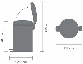 Brabantia Pedálový koš NewIcon 12L platinová