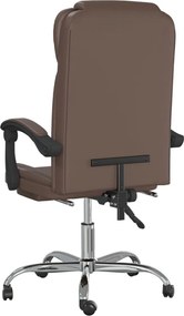 vidaXL Polohovací kancelářská židle umělá kůže [349698] Barva: Šedá
