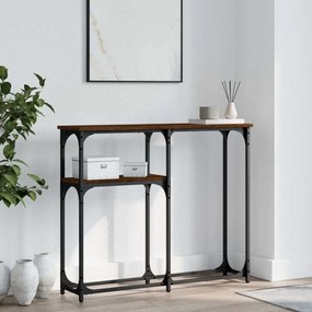 vidaXL Konzolový stolek 90 x 22,5 x 75 cm kompozitní dřevo [834094] Barva: hnědý dub