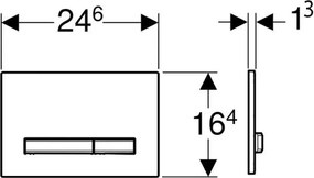 Geberit 115.788.11.2- Splachovací tlačítko Sigma50 24,6x16,4 cm bílá/matný chrom