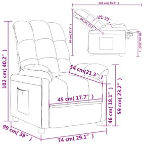 vidaXL Marketos Polohovací křeslo tmavě šedé textil