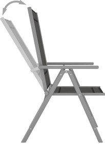 vidaXL Skládací zahradní židle 2 ks textilen černé [312181] Barva: Černo-stříbrný
