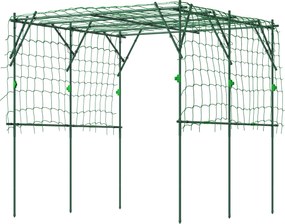 Zahradní růžový treláž z oceli bez rzi s trojúhelníkovou podporou 223x223x223 cm | Aosom