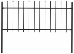 vidaXL Marketos Zahradní plot Woerden s kopím nahoře ocelový 181 x 80 cm černý