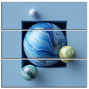Obraz na plátně - Mramorové barevné kuličky - čtverec 388C (105x105 cm)