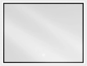 Mexen Erma osvětlené koupelnové zrcadlo 80 x 60 cm, LED 6000K, anti-para, černý rám - 9814-080-060-611-70