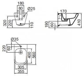 Ideal Standard Tonic II Bidet závěsný (IP) K5236MA