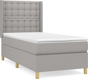 Box spring postel s matrací světle šedá 80 x 200 cm textil 3132265