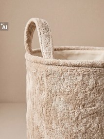 Sinsay - Úložný koš s hebkým povrchem a uchy - béžová