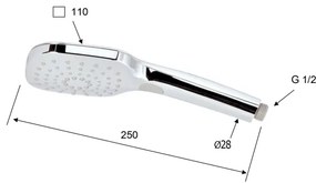 Sapho - Ruční sprcha s tlačítkem lesklý chrom
