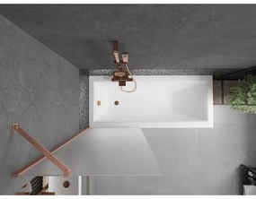 Mexen Next, 1-křídlová vanová zástěna 70 x 150 cm, 6mm sklo námraza, měděná matná, 895-070-000-00-30-65