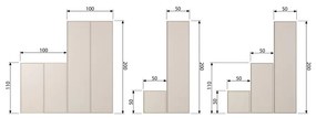 Krémová modulární skříň z borovicového dřeva 100x200 cm Daily – vtwonen