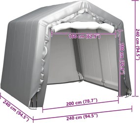Úložný stan 240 x 240 cm ocelově šedý 3079584