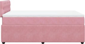 Box spring postel s matrací růžová 120x190 cm samet 3289997