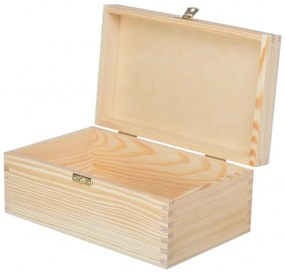 Dřevěná krabička s víkem a zapínáním - 26,5 x 14,5 x 7,5 cm