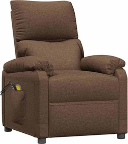 Elektrické masážní křeslo hnědé textil 3073829