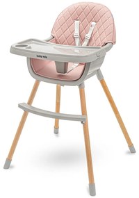Jídelní židlička Baby Mix Freja wooden dusty pink