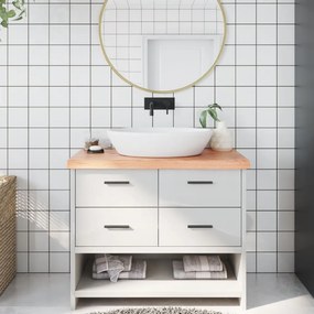 Koupelnová deska hnědá 100x60x(2-6) cm ošetřený masivní dřevo 3156136