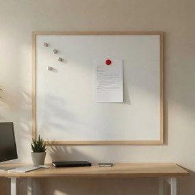 Toptabule.sk  Bílá magnetická popisovací tabule v přírodním dřevěném rámu CLASSIC 100×150 cm