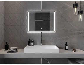 Mexen Zusa, LED koupelnové zrcadlo s podsvícením 80x60 cm, 6000K, ochrana proti zamlžování, 9808-080-060-611-00