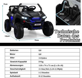 Costway 2místné dětské auto s 2,4G dálkovým ovládáním 12V dětské