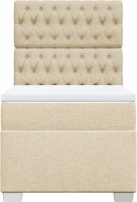 Box spring postel s matrací krémová 90x190 cm textil 3290355