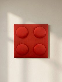 Sinsay - Sametový čalouněný panel ve tvaru kostky - červená