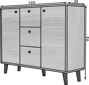 ADRK Furniture Komoda BESA CHES-BES-W_B