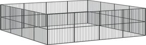 Ohrádka pro psy 16 panelů černá pozinkovaná ocel 3209555