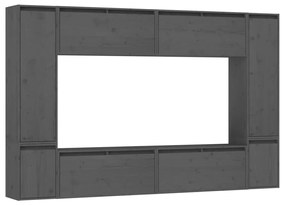 vidaXL TV skříňky 8 ks šedé masivní borové dřevo