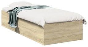 Rám postele dub sonoma 100 x 200 cm kompozitní dřevo